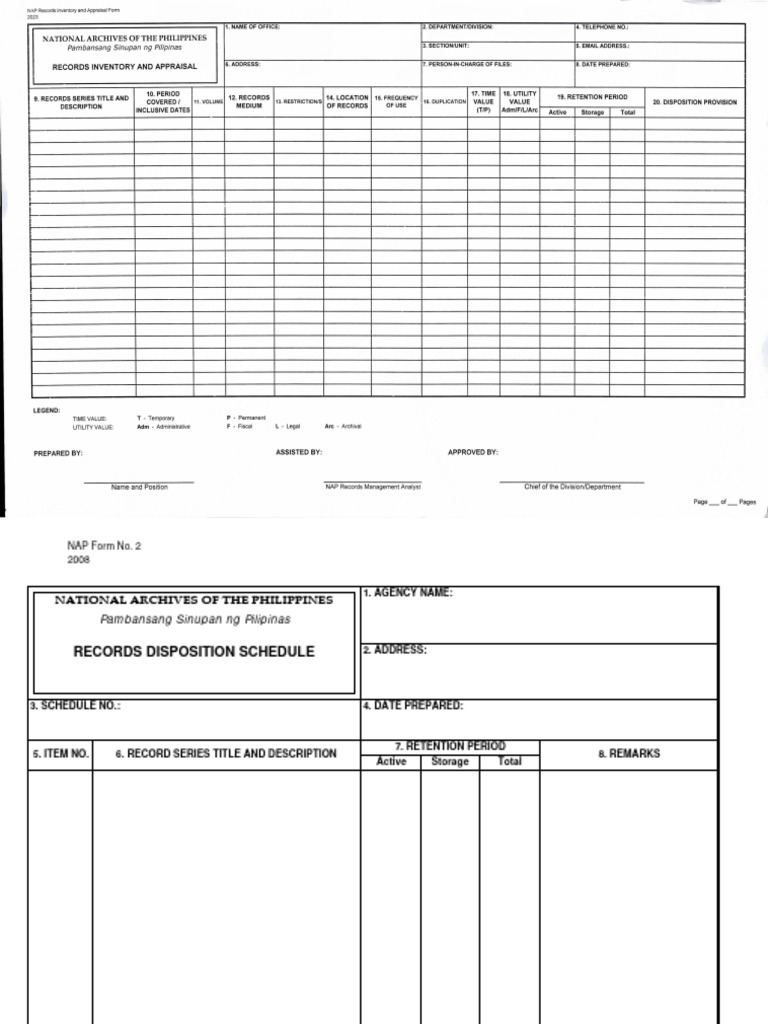 Nap Forms | PDF | Records Management | Government