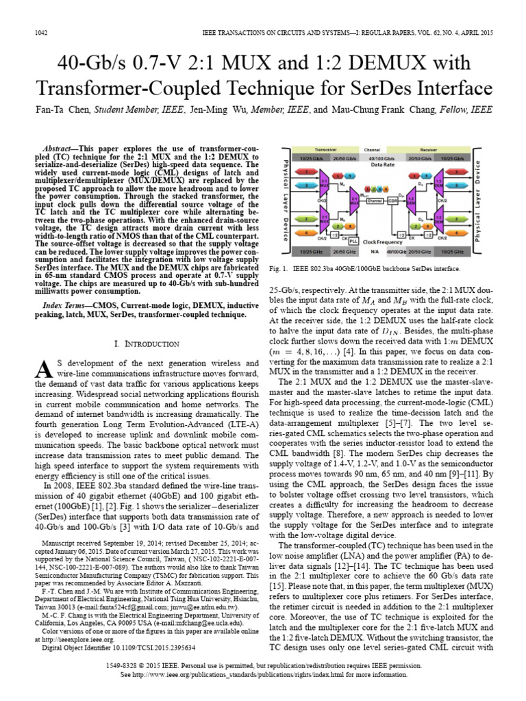 Mux | PDF | Inductance | Transformer