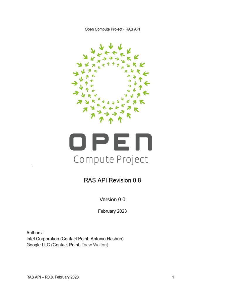 2022 Open Compute Specification Ras API v0 8 | PDF | Operating System ...