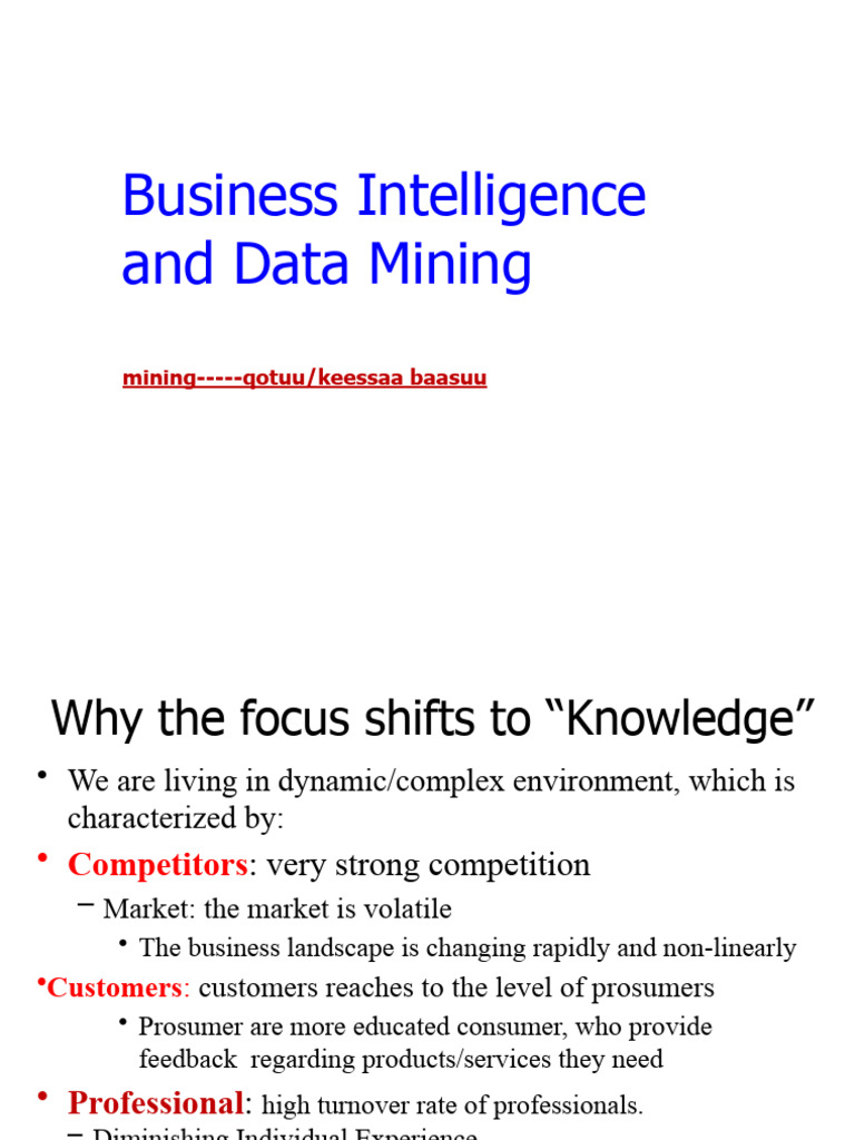 1 DM Intro | PDF | Data Warehouse | Data Mining