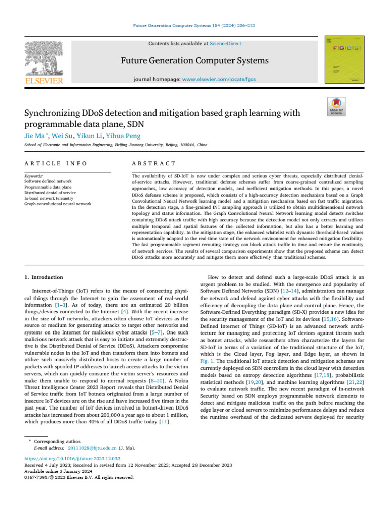 #07b - Synchronizing DDoS Detection and Mitigation Based Graph Learning With Programmable Data ...