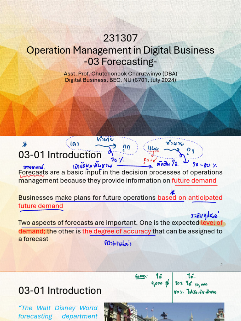 6701 L03 Forecasting | PDF | Linear Regression | Forecasting