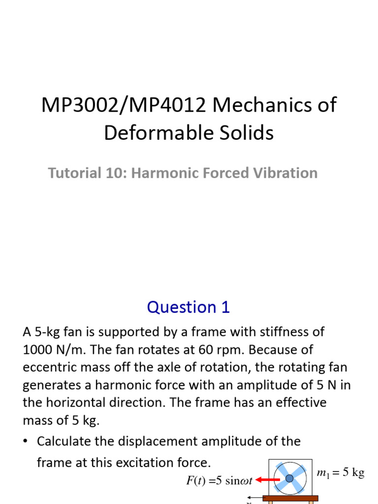 MA3002 Solution Vibration Tutorial 10 | PDF | Resonance | Oscillation