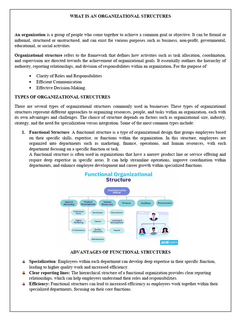 What Is An Organizational Structures | PDF | Organizational Structure | Goal