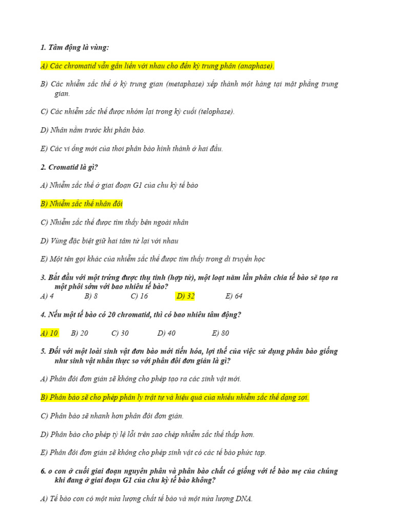 Decuong SHPT - 1 | PDF