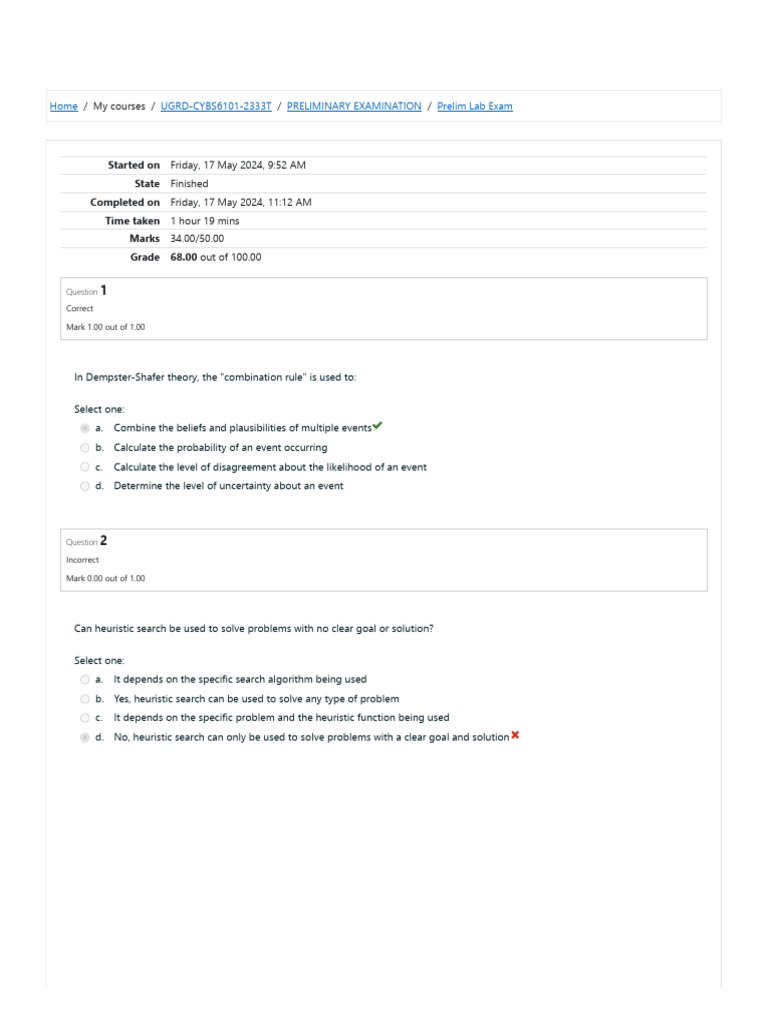 Prelim Lab Ai 68 Percent | PDF | Risk | Mathematical Optimization