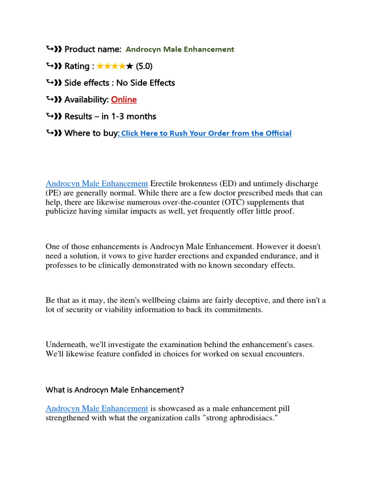 Androcyn Male Enhancement Review & Insights | PDF | Dietary Supplements