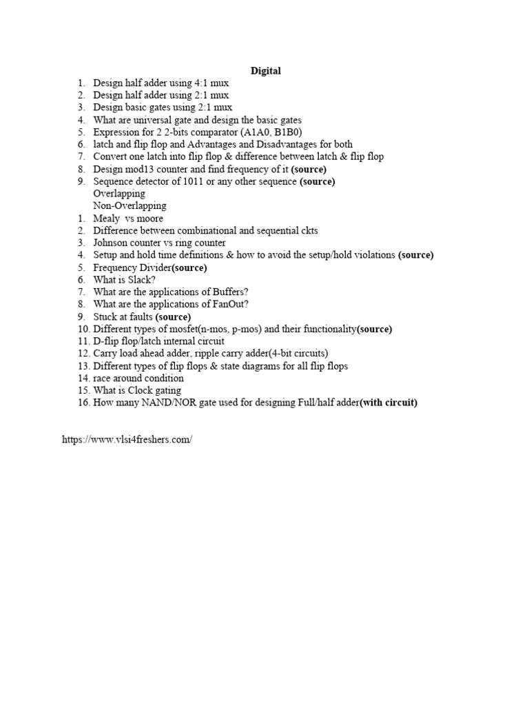 Digital Interview Questions Pdf