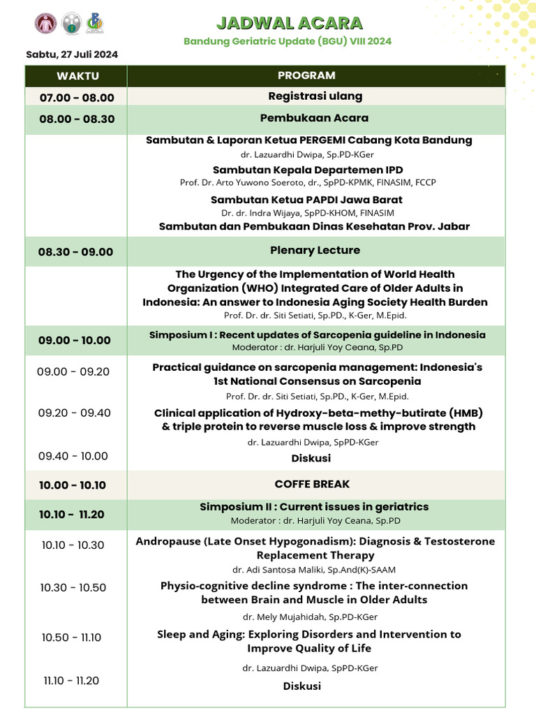 Program Acara BGU 2024 | PDF | Health Sciences | Health Care