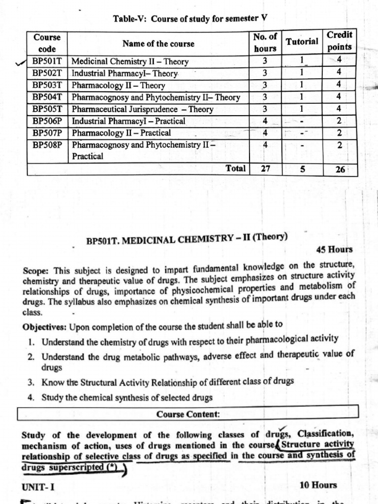 5th Sem Syllabus - Theory - B. Pharm - Compressed | PDF