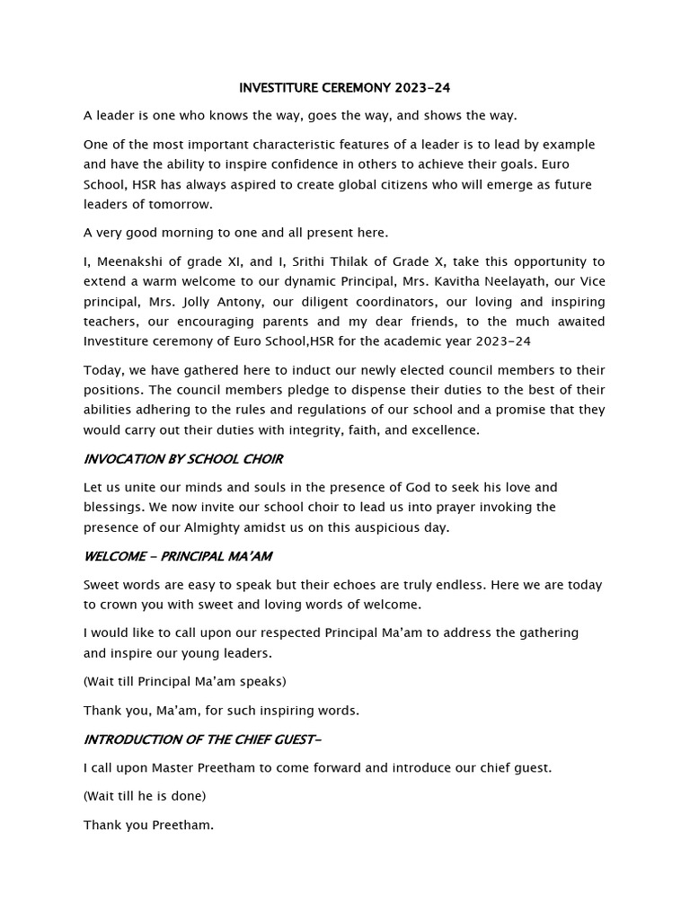 Investiture Ceremony 2023-24 Highlights | PDF | Disciplines