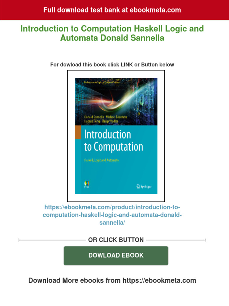 PDF Introduction To Computation Haskell Logic and Automata Donald Sannella Download | PDF | Set ...