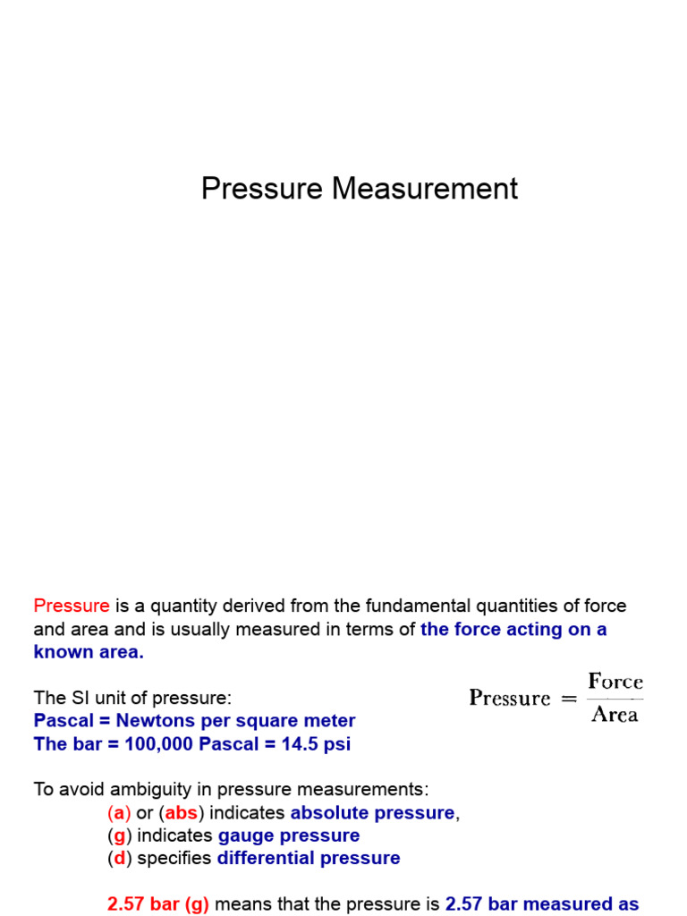 Understanding Pressure Measurement Techniques | PDF | Pressure ...