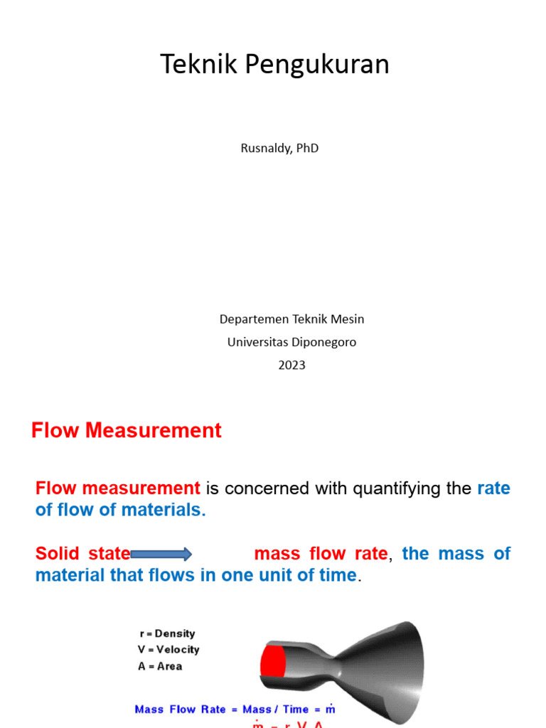 Flow Measurement Pdf Flow Measurement Fluid Dynamics