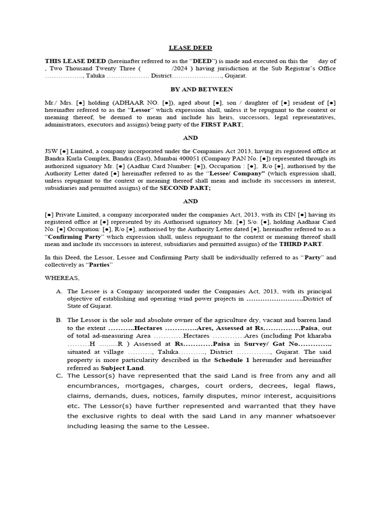 Draft Agreement For ROW (Detailed) (13.12.2023) | PDF | Lease | Easement