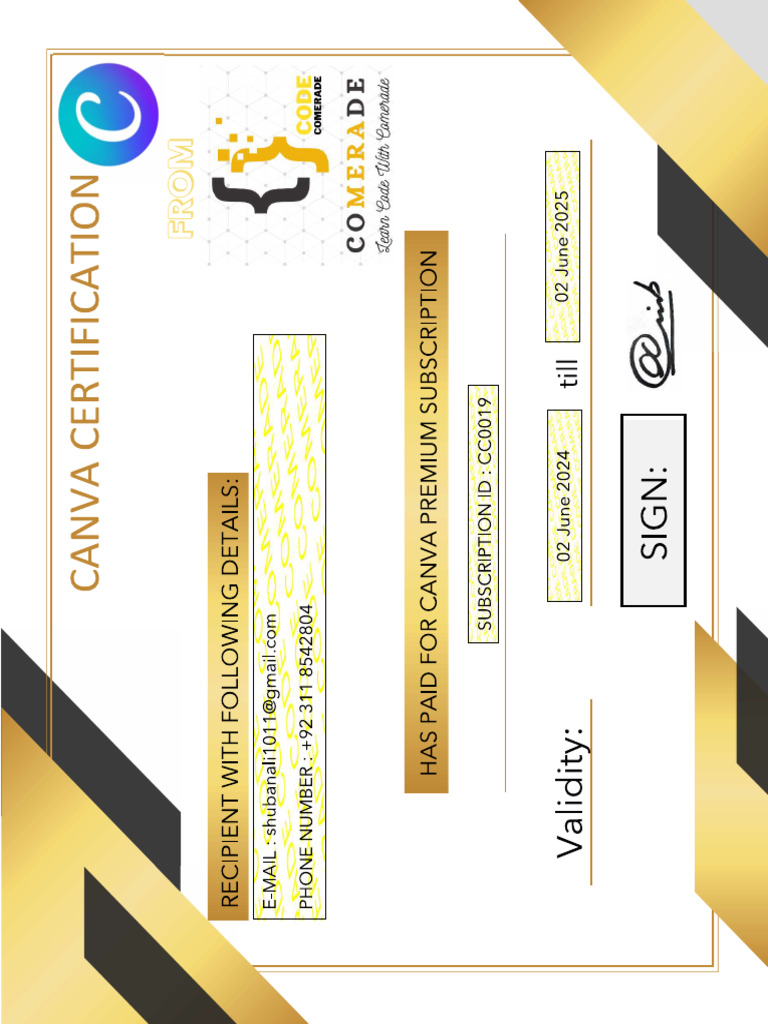 Canva Certificate | PDF