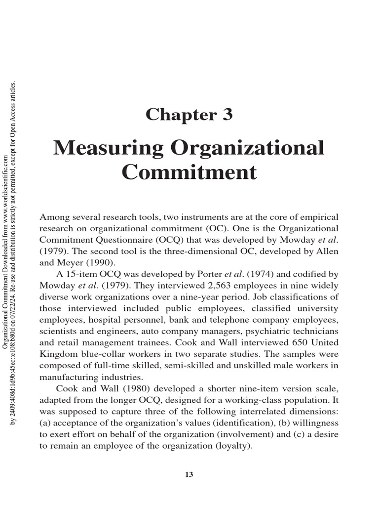 2019 Measuring Organizational Commitment | PDF | Social Psychology | Industrial Organization
