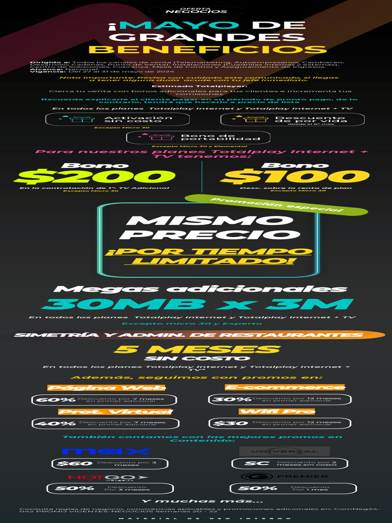 Promociones Plan Elemental Totalplay | PDF | Finanzas y dinero