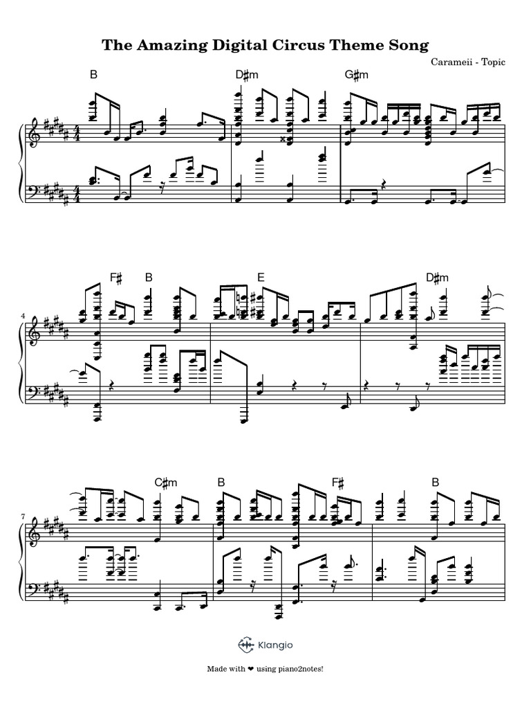 The Amazing Digital Circus Theme Song | PDF