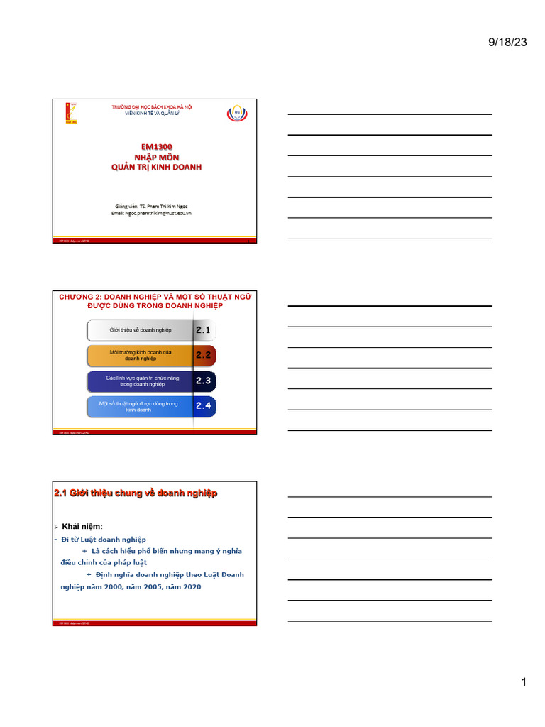 Slide Nhập Môn QTKD - Ch2 | PDF