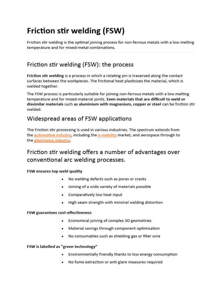 About FSW | PDF | Welding | Construction