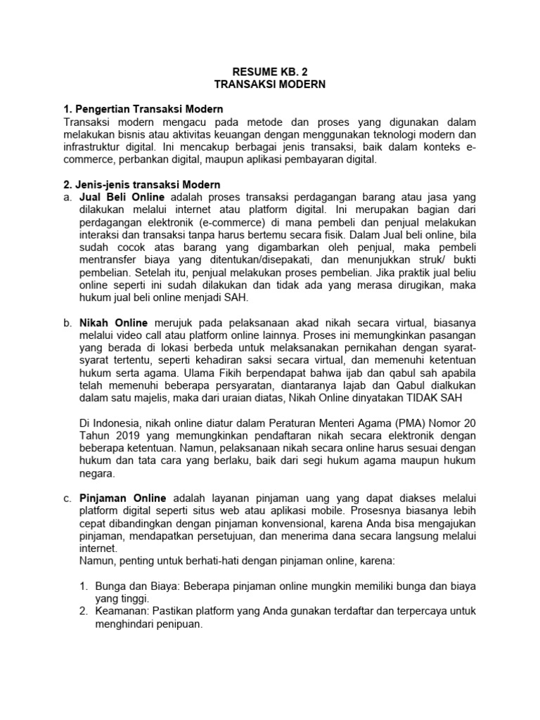LK - KB 2 Resume 2024 | PDF | Pengelolaan Keuangan & Uang