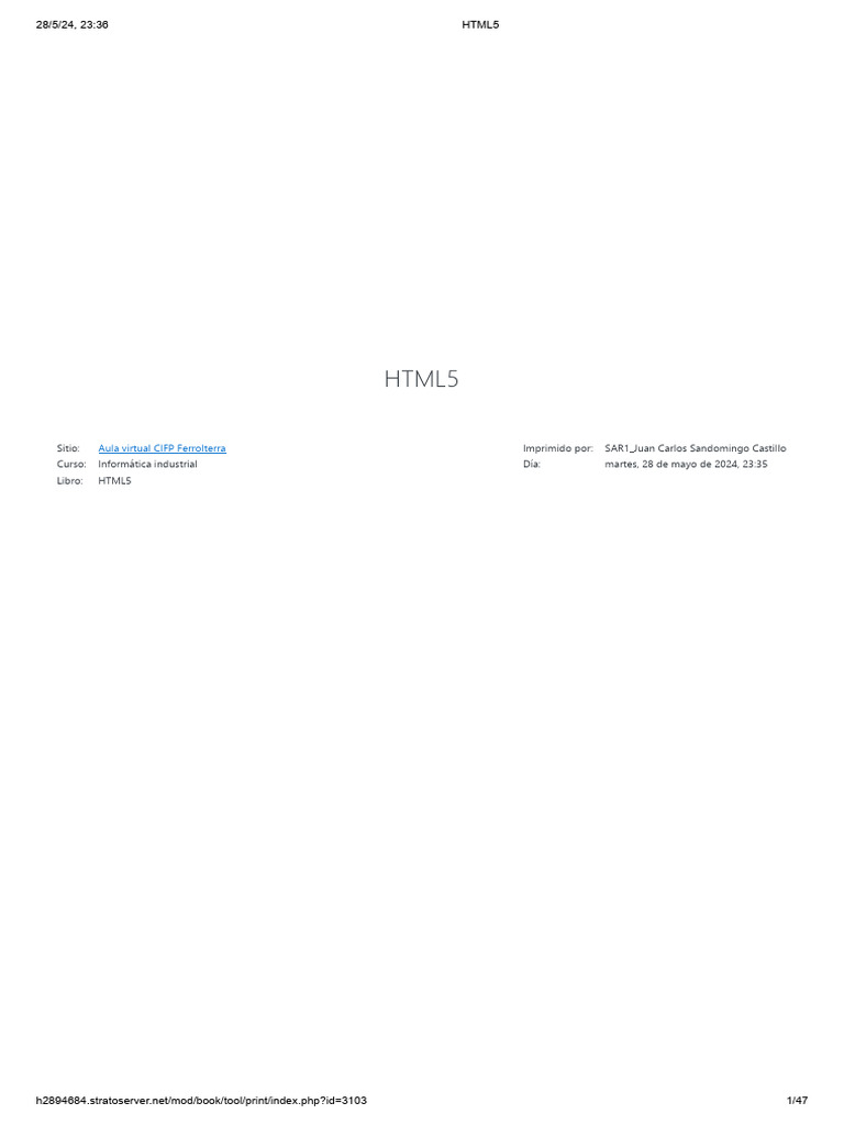 HTML5 | PDF | HTML | Redes