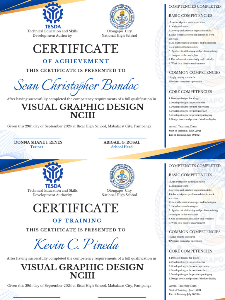 Certificate Tesda | PDF | Graphic Design | Computing