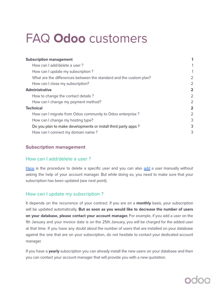 Customer FAQ | Download Free PDF | Subscription Business Model | Databases