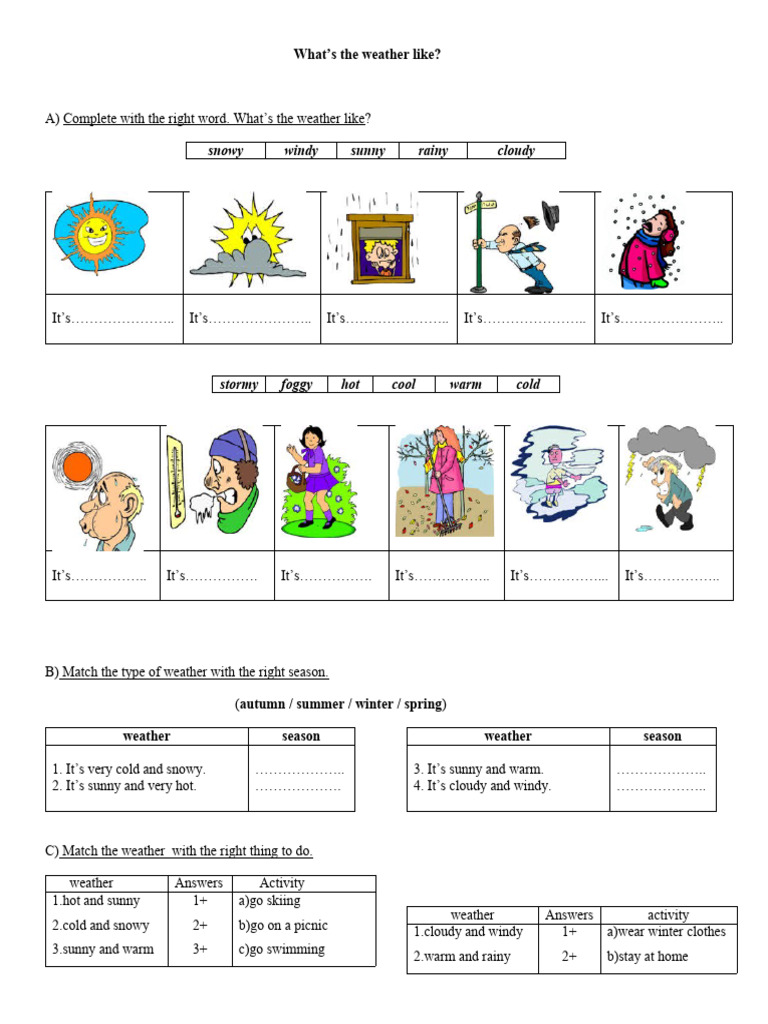 Weather Fun Activities Games - 47042 | PDF