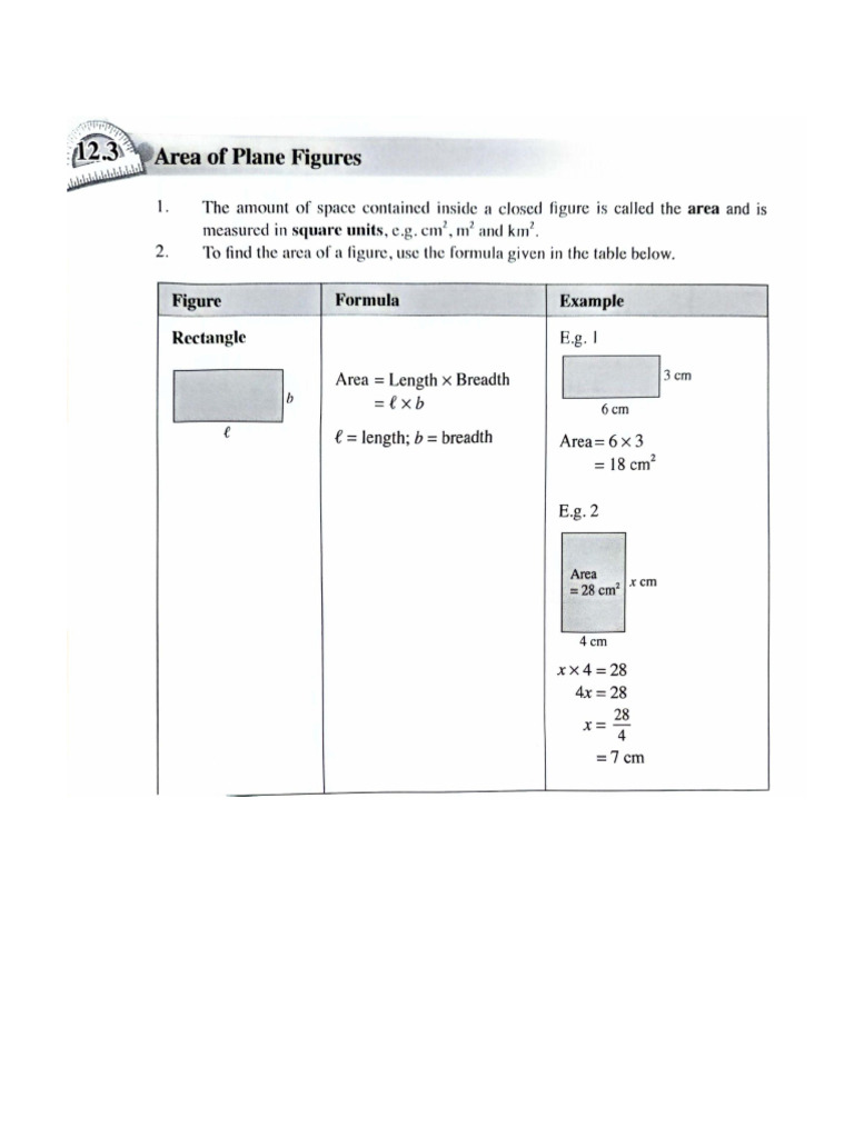 Formula of Area, Perimeter, and Volume | PDF
