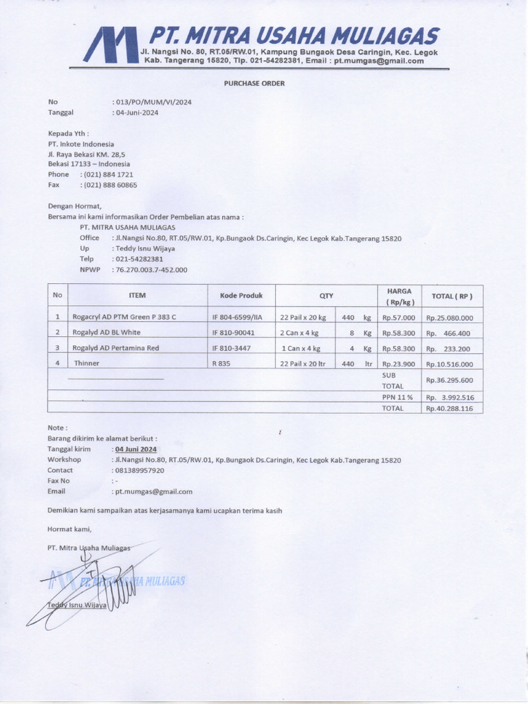 PO Cat Dan Thinner 013 | PDF