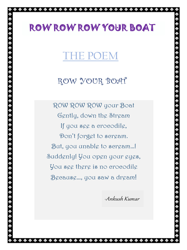 Dreamy Twist on Row Your Boat Poem | PDF