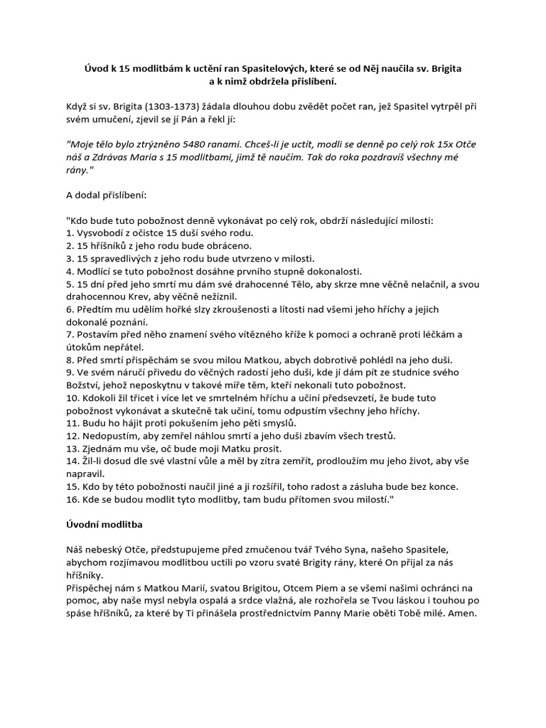 Modlitba SV Brigity | PDF