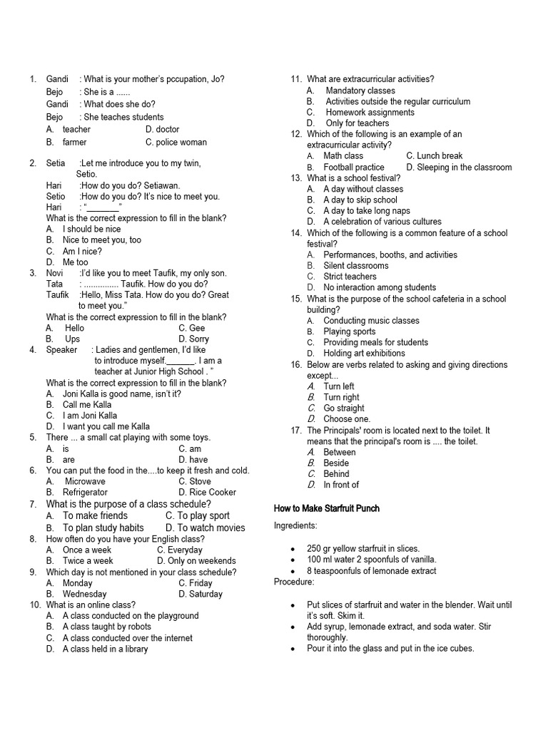 MODUL PAT KELAS 7 2024 | PDF