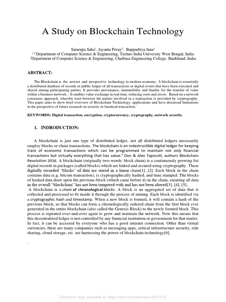 Overview of Blockchain Technology and Applications | PDF | Audit ...