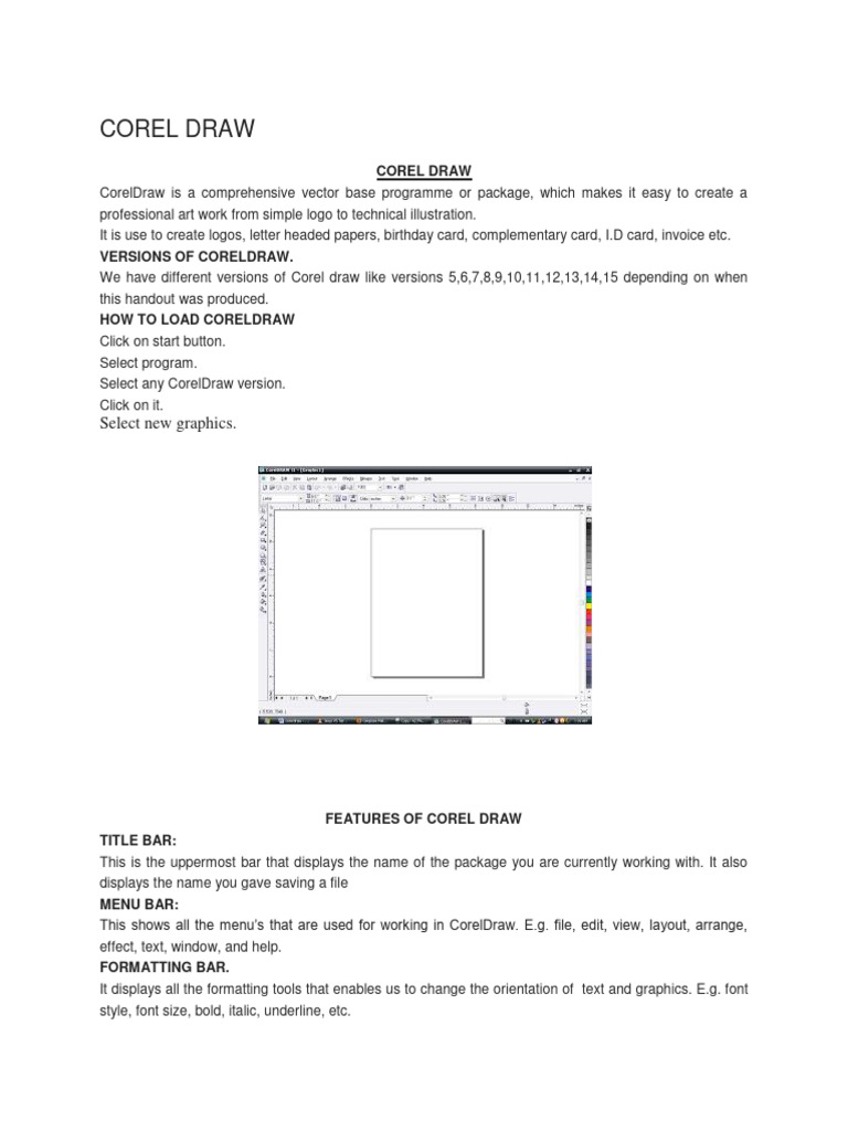 Corel Draw Tools and Menu Complete Theory | PDF