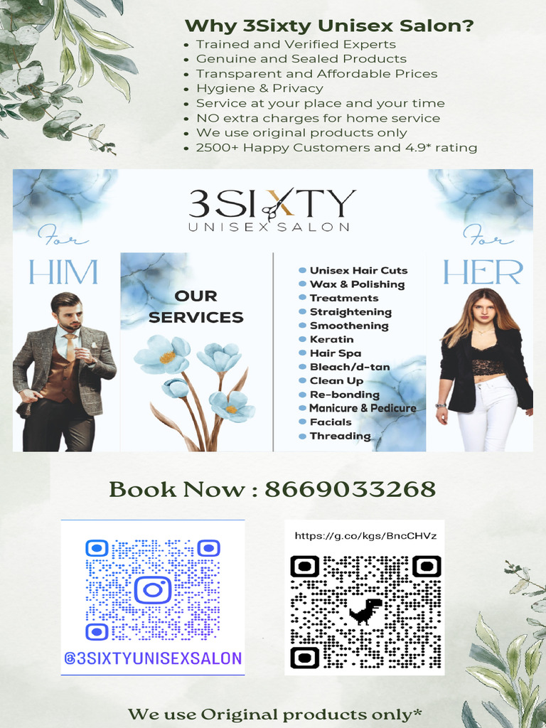 3sixty Unisex Salon - Rate Card | PDF | Hairstyle | Fashion