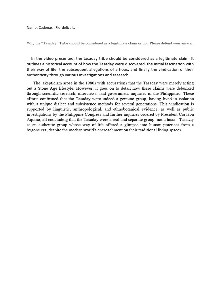 Tasaday Act.2 | PDF