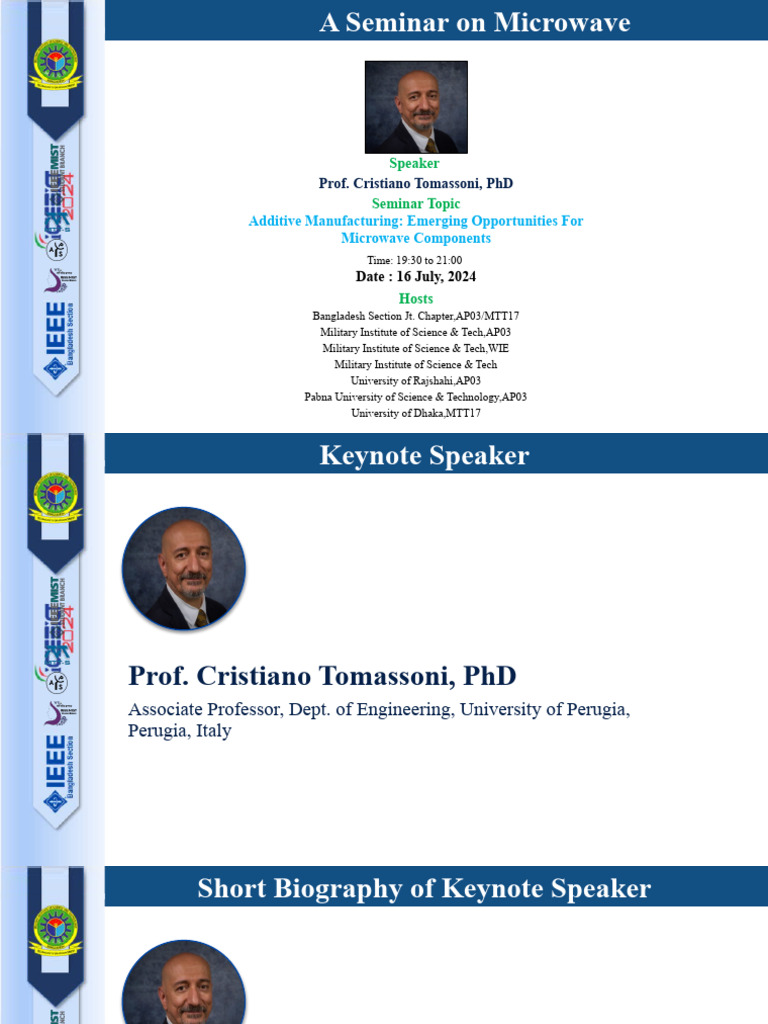 IEEE Microwave Seminar | PDF | Microwave | 3 D Printing