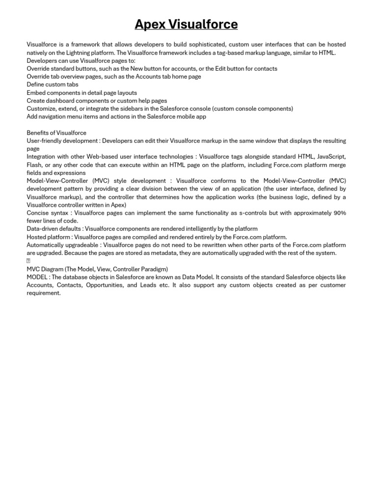 Visualforce Chapter Pdf Html Element Modelviewcontroller 9906
