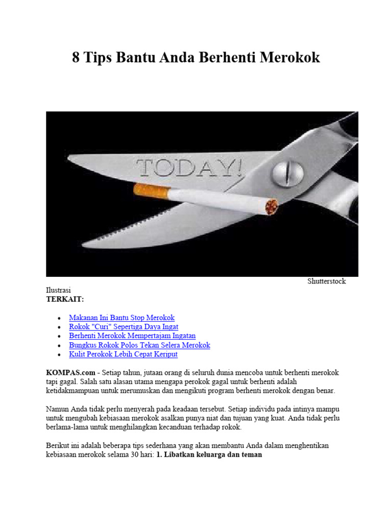 8 Tips Efektif Berhenti Merokok | PDF | Kesehatan Holistik