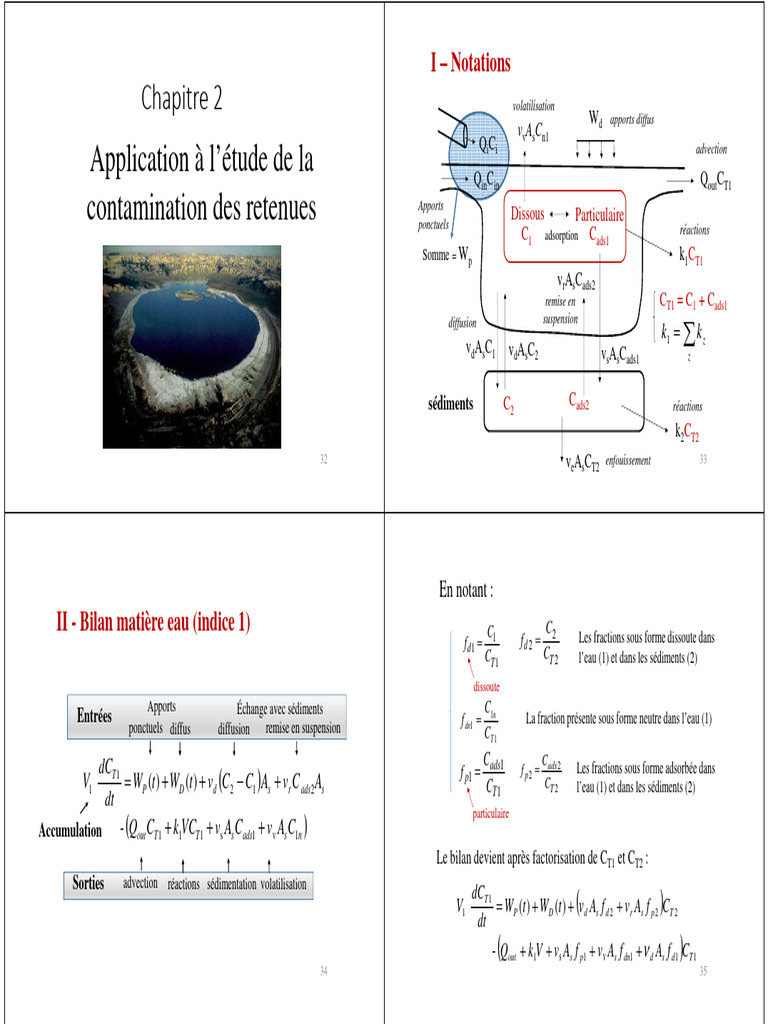 Bilan matière et contamination des retenues | PDF | Sédiment | Lac