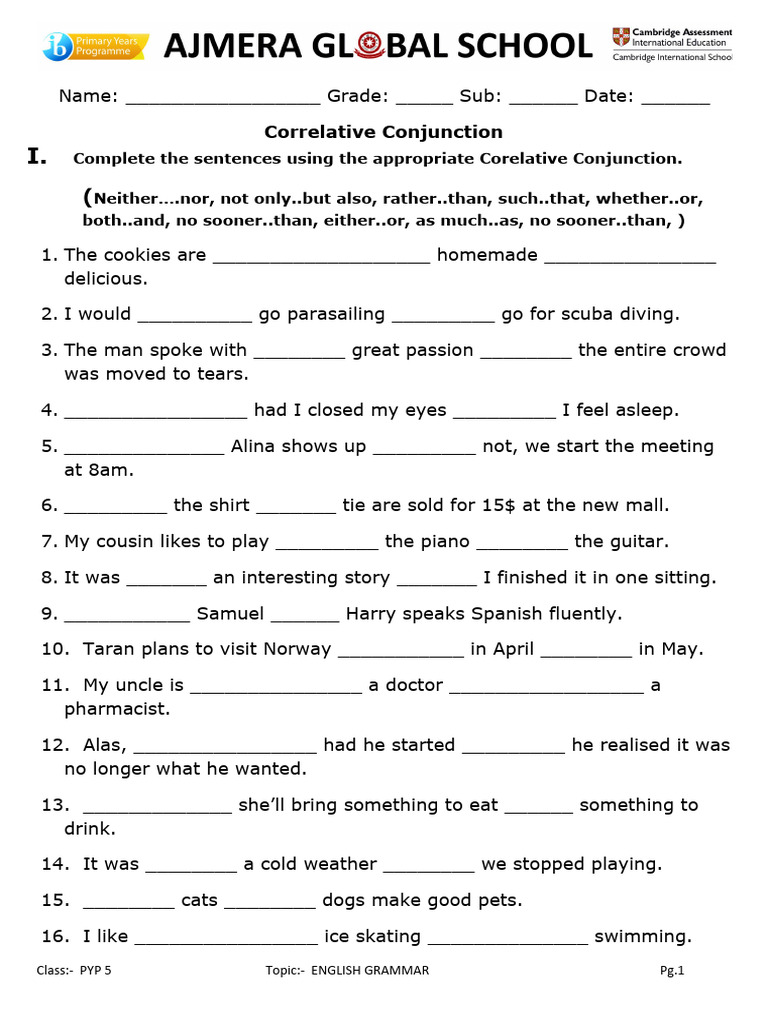 1735 Corelative Conjunction | PDF | Language Arts & Discipline