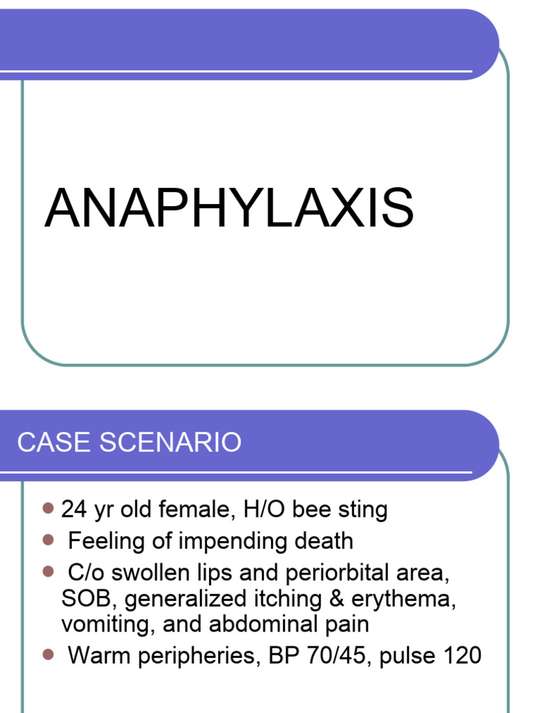 Anaphylaxis | Download Free PDF | Medical Specialties | Causes Of Death