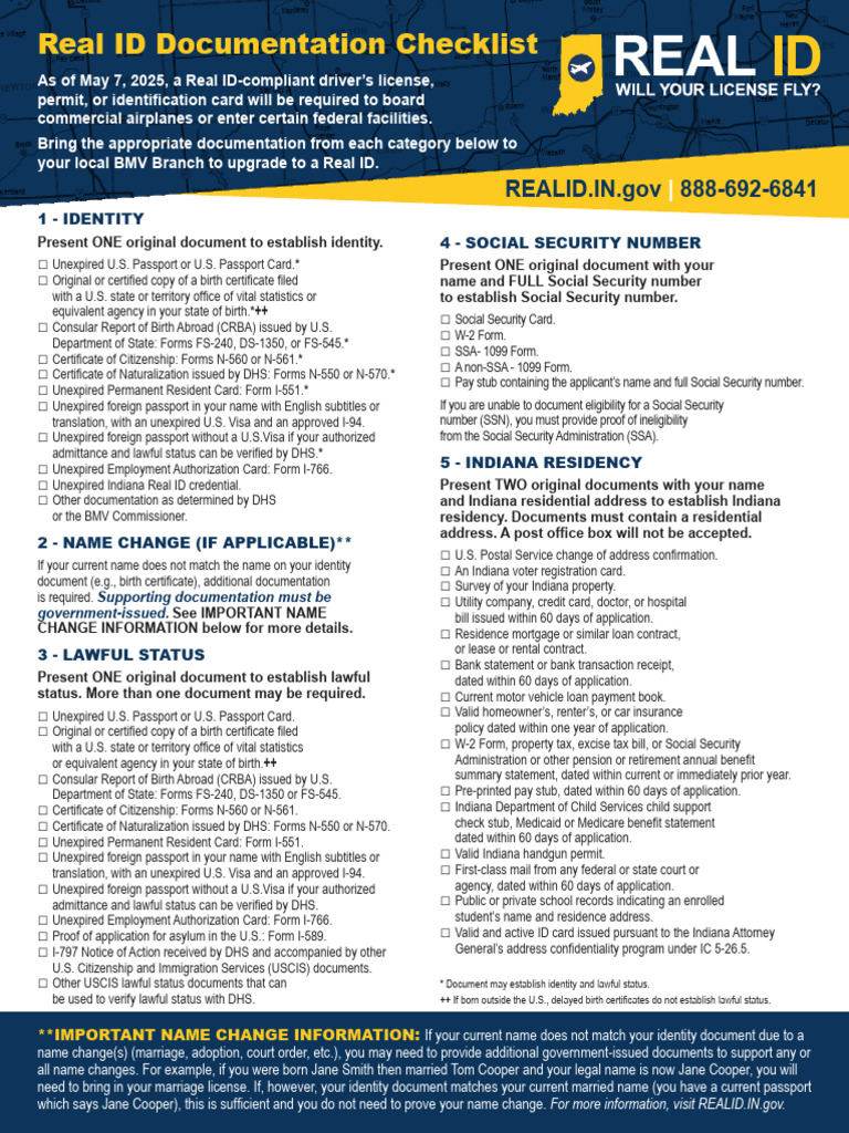 Indiana Real ID Guide | PDF | Governance | National Security