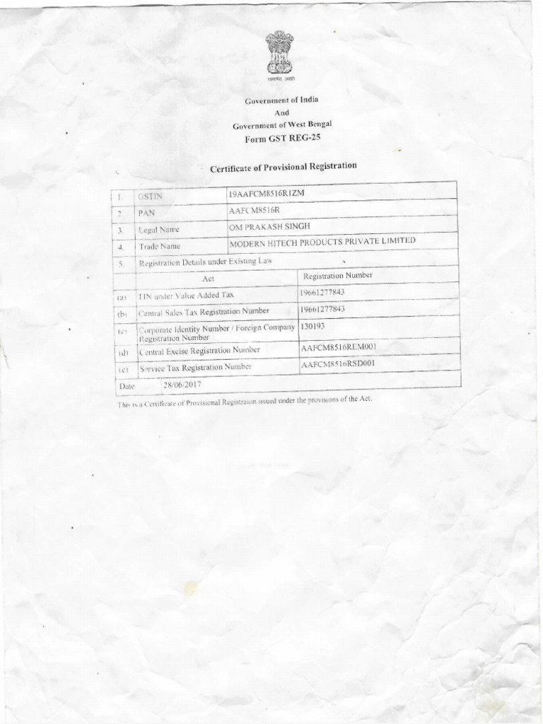 GST Certificate | PDF