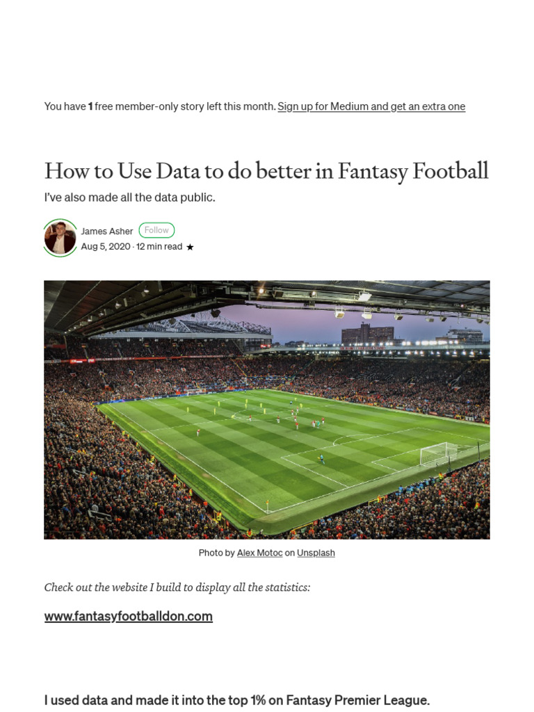 How To Use Data Science To Win Fantasy Football - The Sports Scientist ...