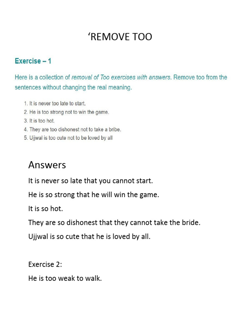Remove Too | PDF