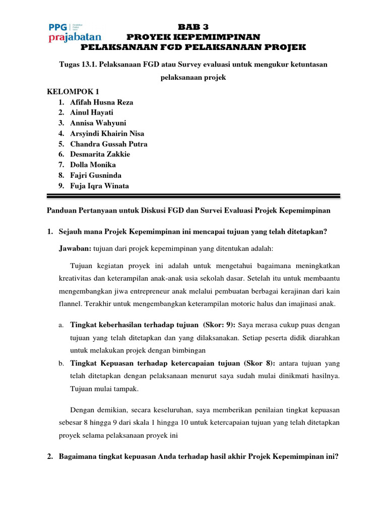 Tugas 13.1 Proyek Kepemimpinan | PDF